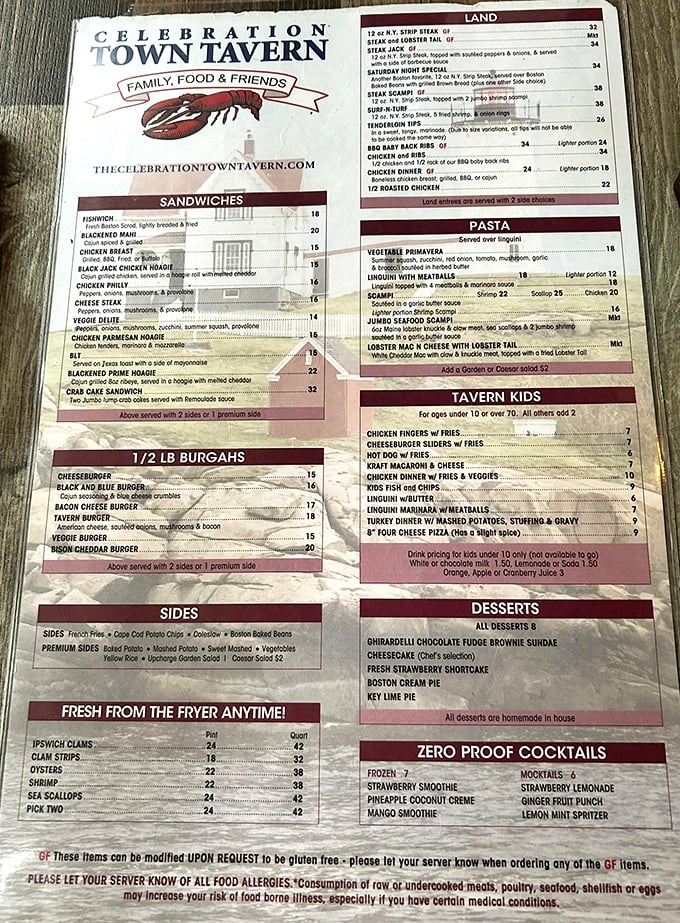 This menu reads like a love letter to New England, written by someone who actually knows what they're talking about.