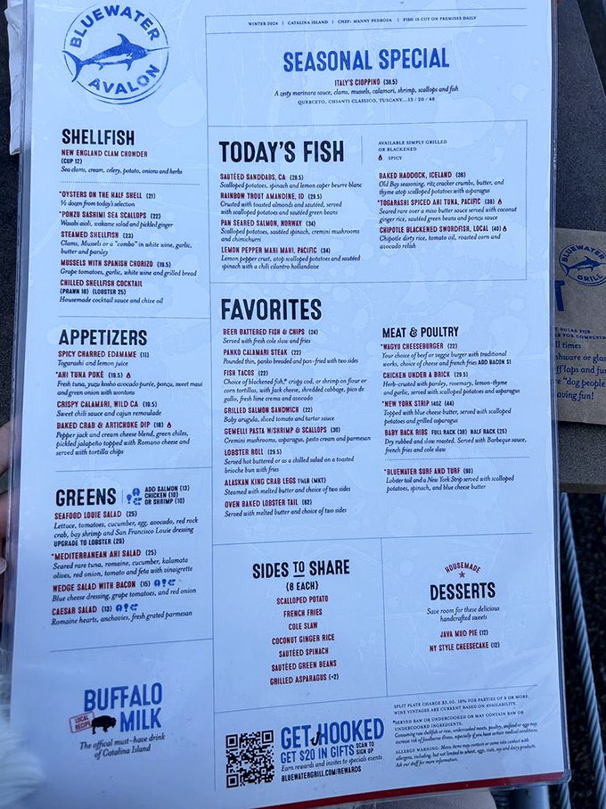 This menu isn't just a list of dishes&mdash;it's a treasure map to oceanic delights that'll have you plotting your next visit before dessert.