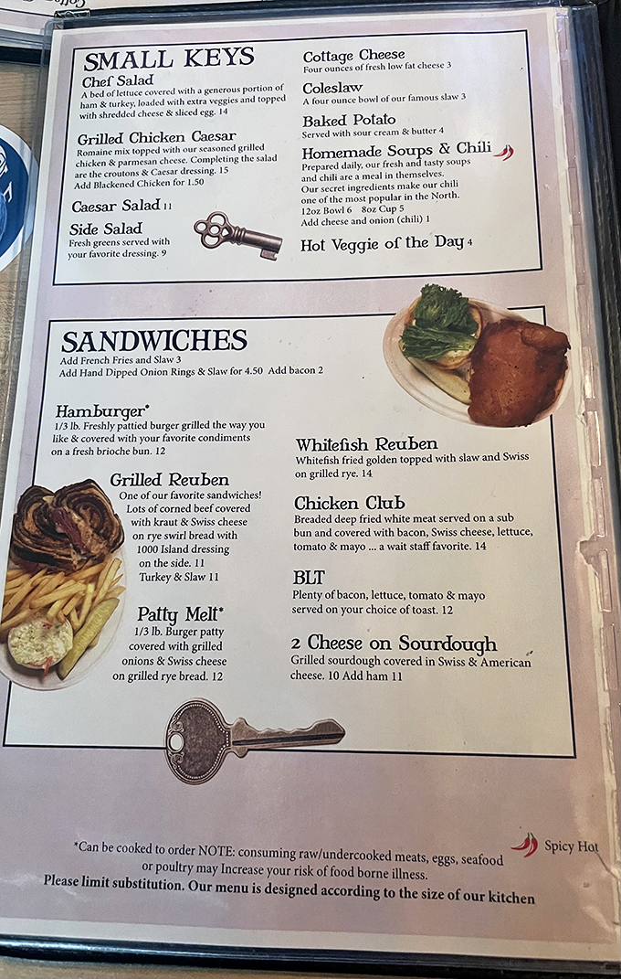The menu reads like a love letter to Great Lakes cuisine. That Whitefish Reuben isn't just a sandwich—it's Michigan's soul between two slices of rye.