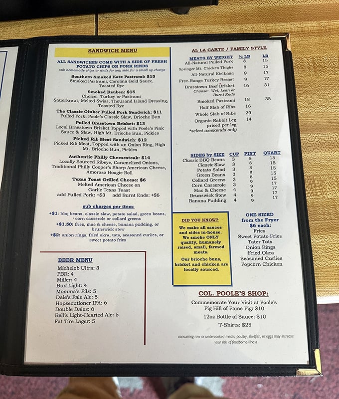 The menu at Poole's doesn't mess around&mdash;straightforward barbecue classics with sides that deserve their own fan club.