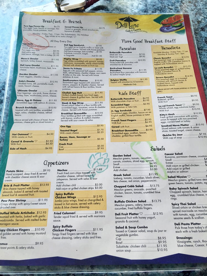 A menu that reads like a love letter to breakfast classics. The benedicts section alone could make a grown adult weep with anticipation.