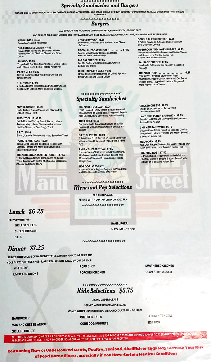 This menu isn't just a list of food &ndash; it's a roadmap to comfort. The "Original Rotten Robert" isn't actually rotten, but it might ruin all other sandwiches for you.