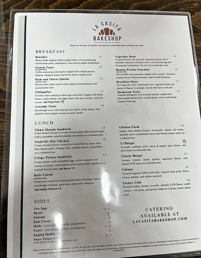 The menu reads like a love letter to carbs, with breakfast and lunch options that make you wonder if you should just move in permanently.