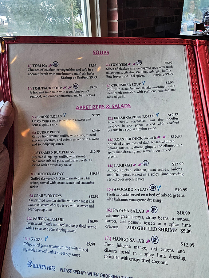 The menu reads like a love letter to Thai cuisine. Warning: May cause spontaneous ordering of everything.