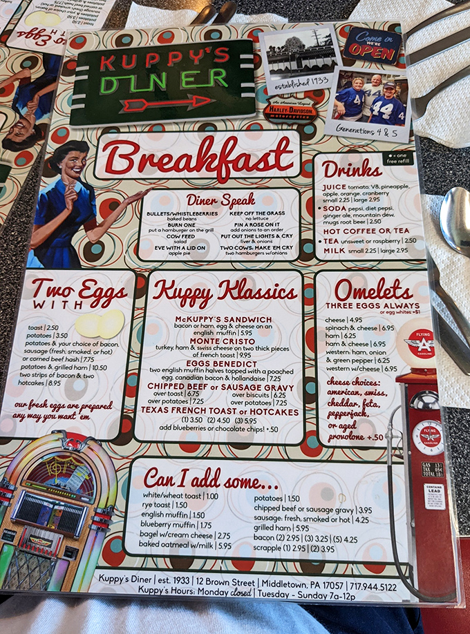 The menu at Kuppy's speaks a language all food lovers understand: "Bullets/Whistleberries" is diner-speak for "Run like the wind after eating these."