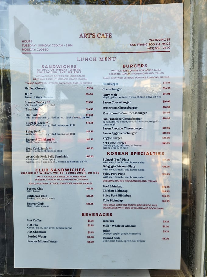 A menu that bridges continents without pretension. Where else can you find bulgogi and BLTs sharing the same deliciously democratic space?