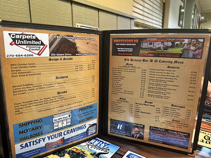 The menu tells the whole delicious story &ndash; a roadmap to flavor country where mutton reigns supreme and burgoo beckons the adventurous.