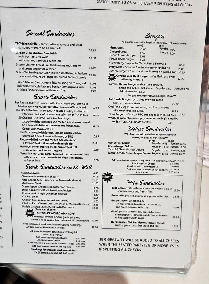 A menu that reads like a love letter to American classics. Decision paralysis has never been so delicious.