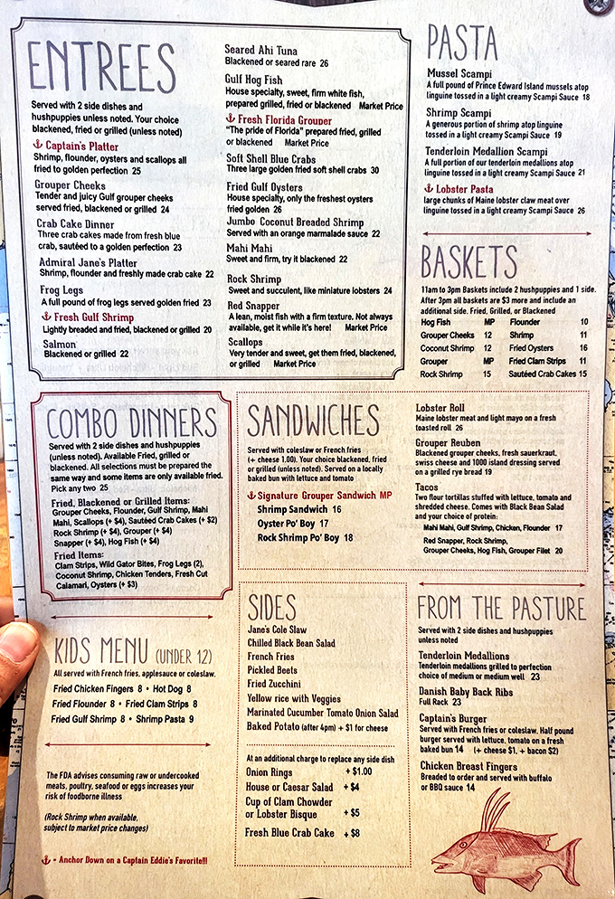 A menu that reads like a love letter to the Gulf of Mexico. Decision paralysis has never been so delicious.