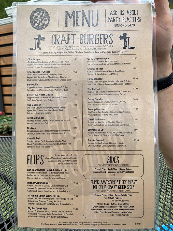 The menu reads like a love letter to beef, with each burger sporting a personality as distinct as characters in your favorite sitcom.