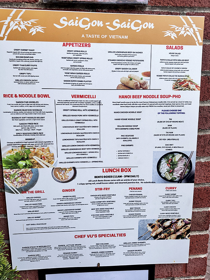 This menu reads like a love letter to Vietnamese cuisine, with enough options to warrant multiple visits. Decision paralysis has never been so delicious.