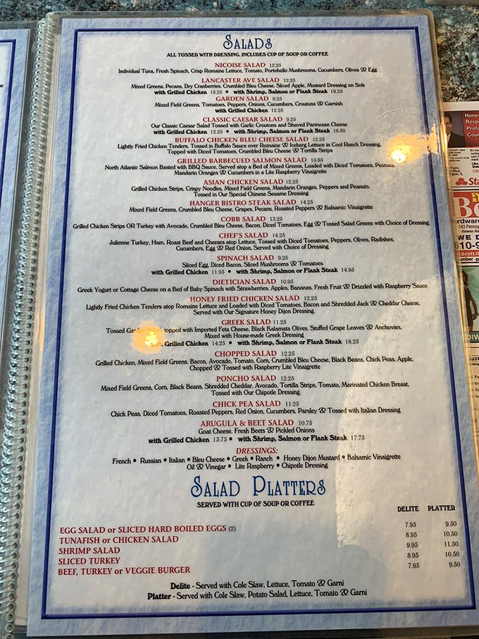 The menu at Minella's isn't just extensive—it's practically a novel with a delicious plot twist on every page.