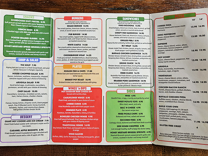 A menu that reads like a love letter to comfort food, with pizzas stealing the spotlight but plenty of supporting characters worth meeting.