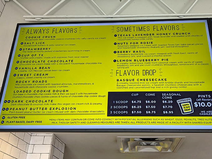 This menu reads like a love letter to frozen happiness, featuring both reliable classics and adventurous seasonal surprises.