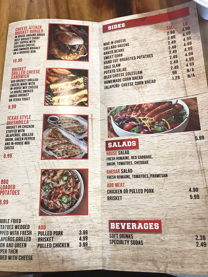 A menu that doesn't mince words&mdash;just meat. That Cheese Attack Brisket Burger is calling my name like an old friend.