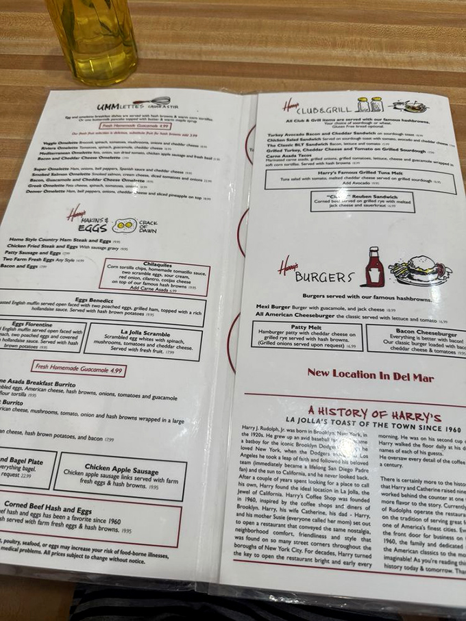 A menu that reads like a love letter to American breakfast classics, with each dish promising a delicious journey down memory lane.