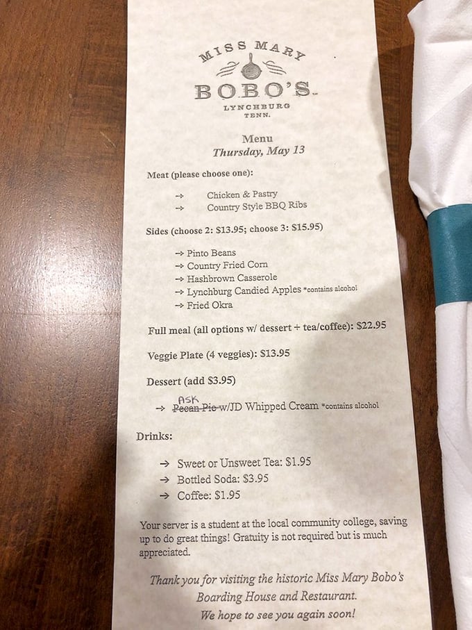 The menu reads like a love letter to Southern cooking, with every dish promising the kind of comfort that modern fast food can only dream about.