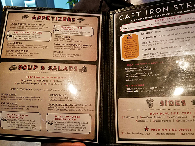 A menu that gets straight to the point: here's delicious food, now make your choice before your stomach starts negotiating directly with the kitchen.