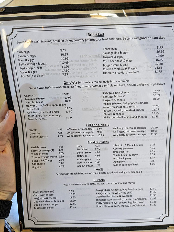A menu that doesn't need fancy fonts or pretentious descriptions&mdash;just honest diner fare that promises to satisfy your hunger and feed your nostalgia.