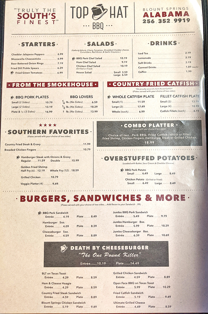 This menu isn't just a list of options &ndash; it's a roadmap to happiness. The "Death by Cheeseburger" isn't just named that for dramatic effect.
