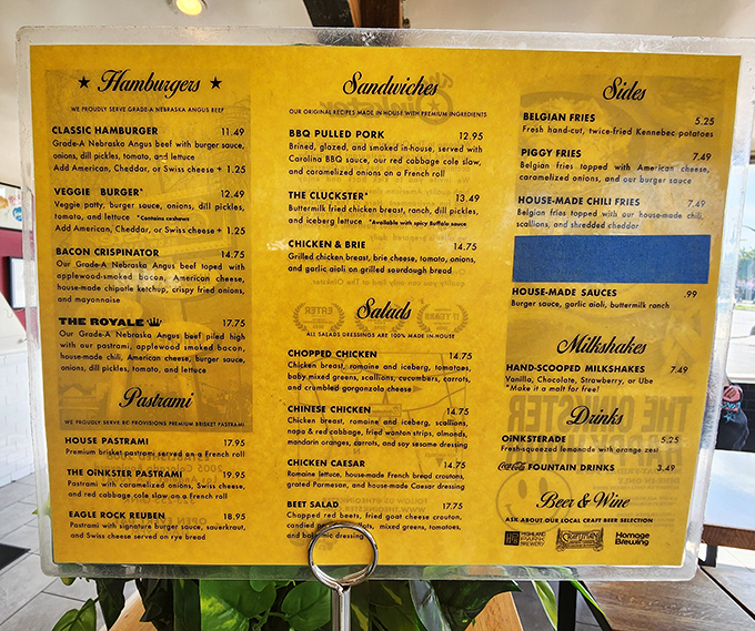 This golden menu board is the roadmap to happiness. Study it carefully, but know that indecision here is just part of the experience.