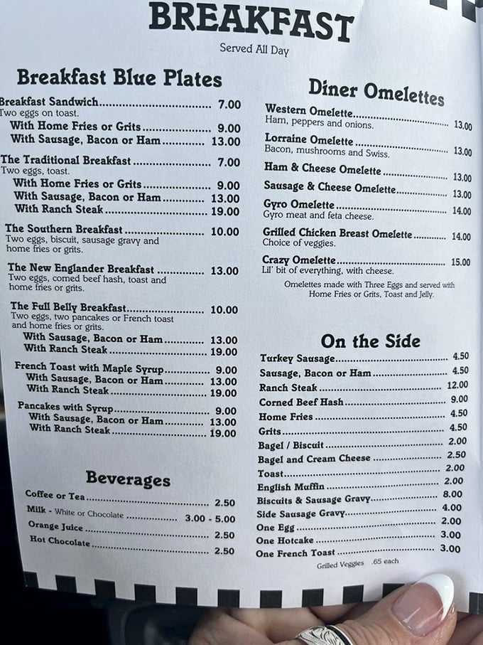 This menu isn't just a list of food&mdash;it's a roadmap to happiness. The Southern Breakfast with those legendary biscuits and gravy is calling your name!