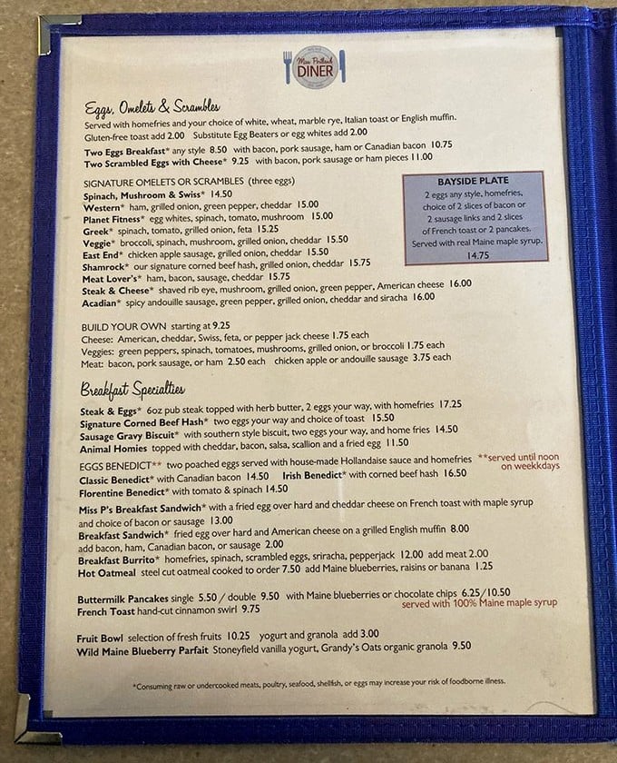 The menu reads like a love letter to breakfast classics. Those Benedict variations aren't just meals&mdash;they're morning masterpieces waiting to happen.