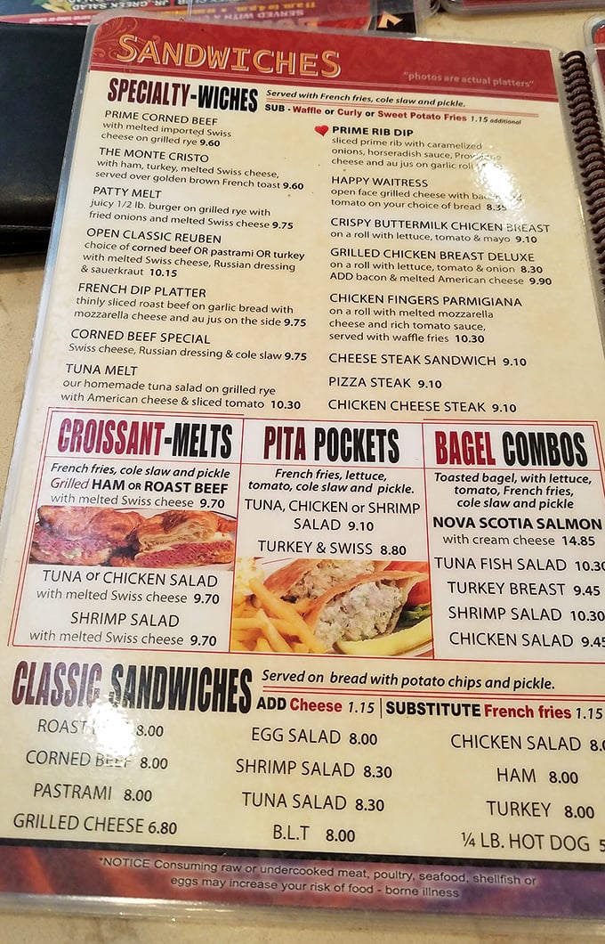 The menu reads like a novel where every chapter ends with "and then they were happy." Decisions, decisions!