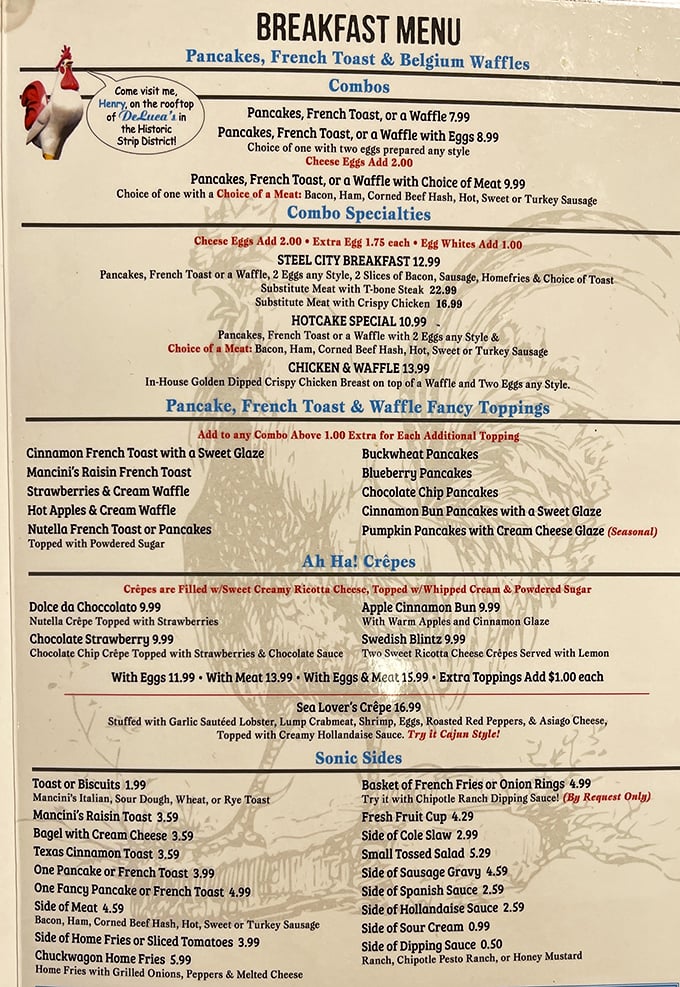 This menu isn't just a list of food&mdash;it's a roadmap to breakfast nirvana with the Steel City Breakfast serving as the North Star.