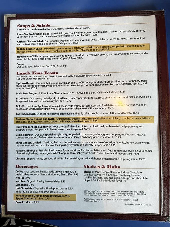 No fine print needed on this menu&mdash;just straightforward breakfast bliss. The lunch options aren't shabby either for those who sleep past noon.