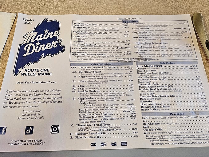 This menu reads like a love letter to New England comfort food, promising decisions harder than choosing a favorite child.