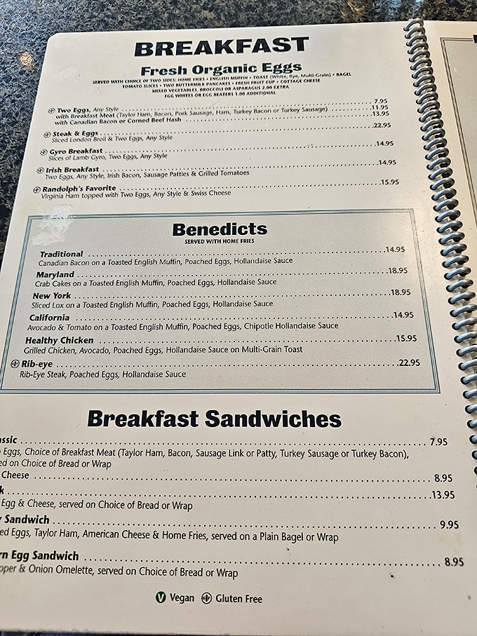 The breakfast menu alone could keep you occupied until dinner. Benedicts for days, people!