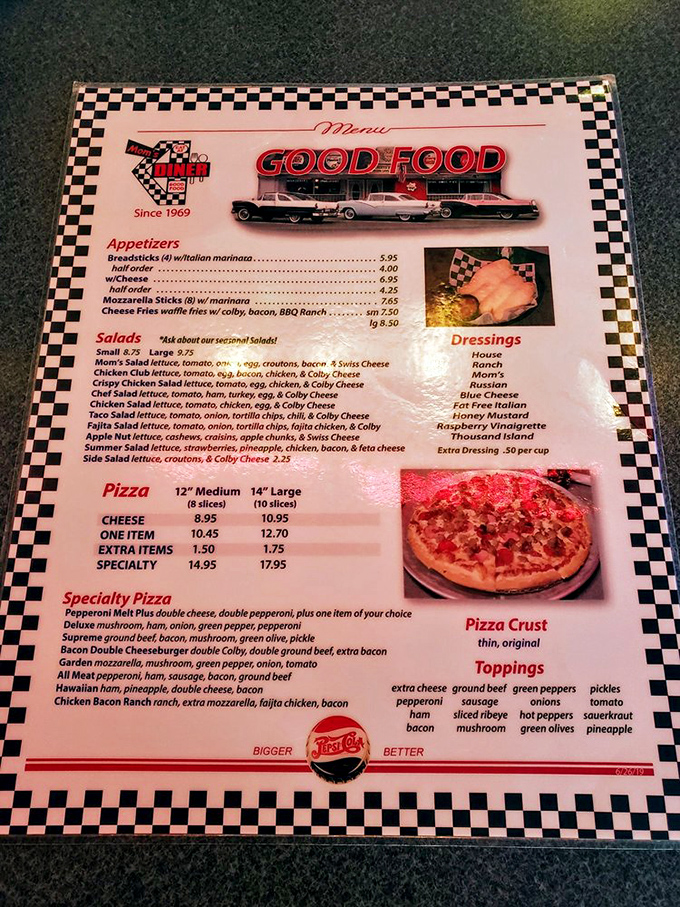 The menu's checkered border isn't just design&mdash;it's a checkered flag signaling you've reached the finish line of your hunger journey.