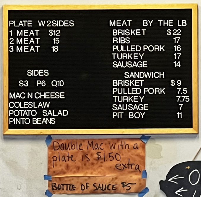 The straightforward menu board tells you everything you need to know: meat is the mission here, and they're not messing around.