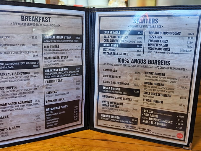 This menu reads like a greatest hits album of American diner classics, with enough variety to keep you coming back all week.