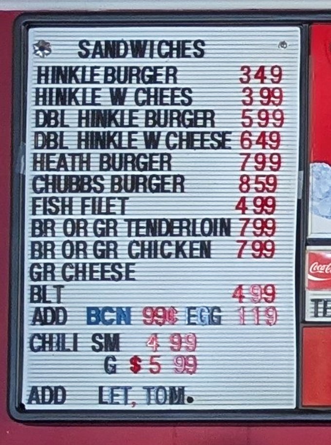 A menu board that doesn't need fancy fonts or flowery descriptions&mdash;just the honest promise of burger bliss.