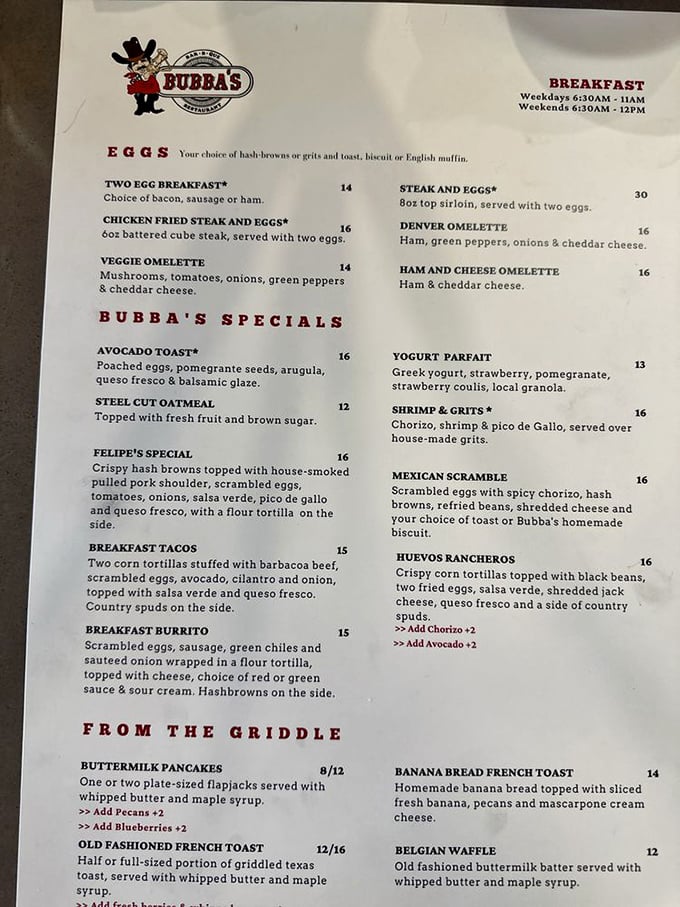 The menu that launched a thousand food comas. One page promises griddle perfection, the other tempts with sandwiches that make lunch jealous.