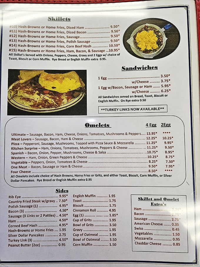 A menu that tells you exactly what you're getting without flowery descriptions or chef's pedigrees. The starred prices remind us some pleasures remain affordable.