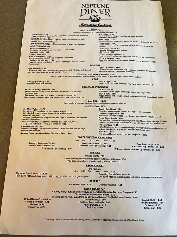 The menu reads like a love letter to American classics—breakfast all day is democracy in its most delicious form.