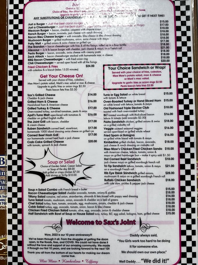 A menu that reads like a love letter to comfort food. Decisions, decisions&mdash;each option more tempting than the last.