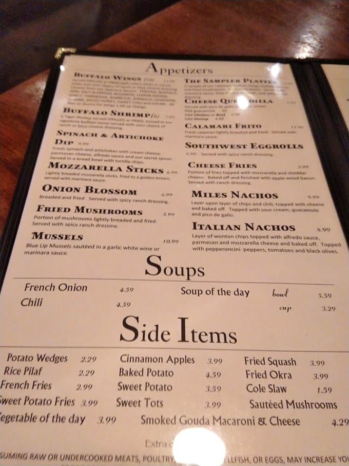 The menu reads like a greatest hits album of comfort food classics. Spoiler alert: you'll want to try everything on this page.