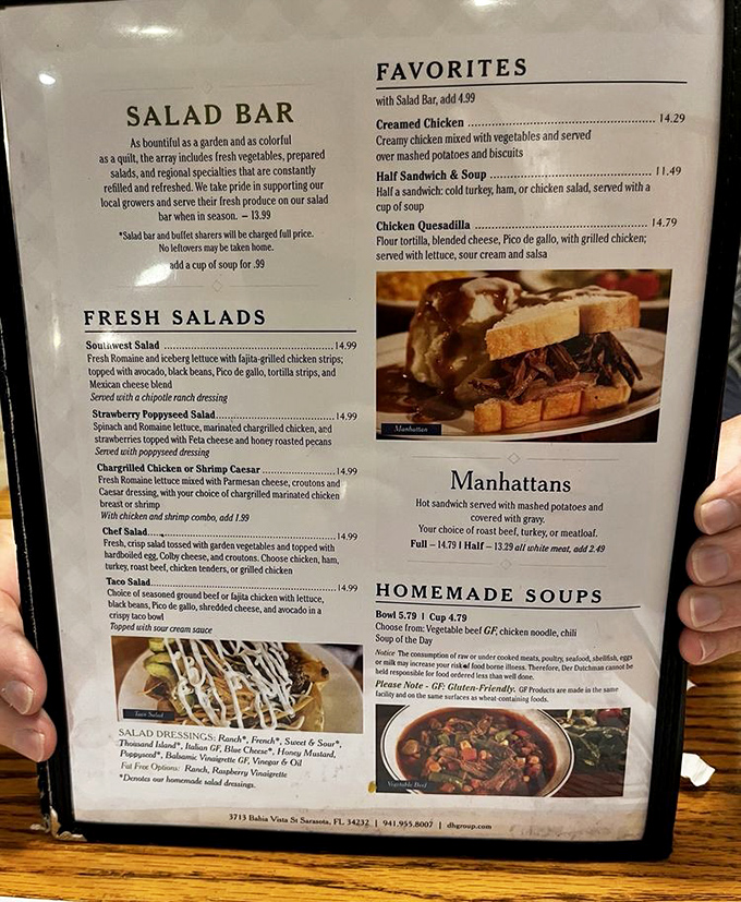 The menu reads like a love letter to comfort food classics &ndash; proof that sometimes the most satisfying meals don't need fancy descriptions.