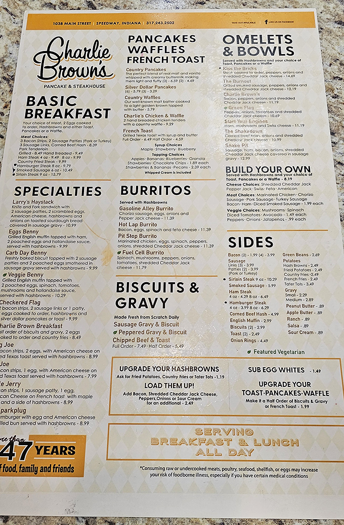 The menu reads like a breakfast lover's manifesto &ndash; omelets, pancakes, and specialties with names that make your stomach growl in anticipation.