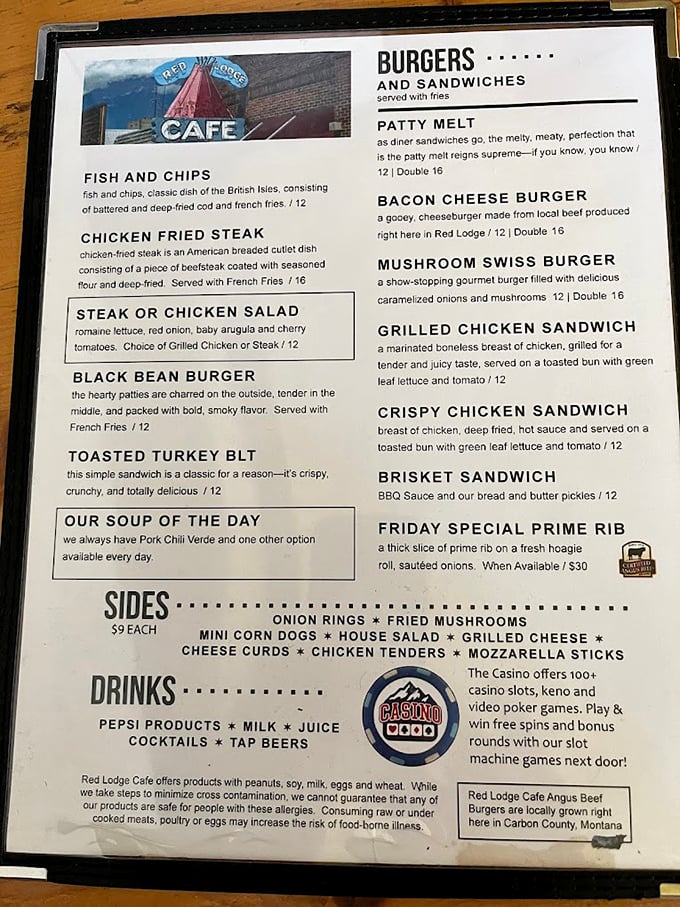 A menu that reads like poetry to the hungry &ndash; from chicken fried steak to brisket sandwiches, each option promises a delicious Montana adventure.