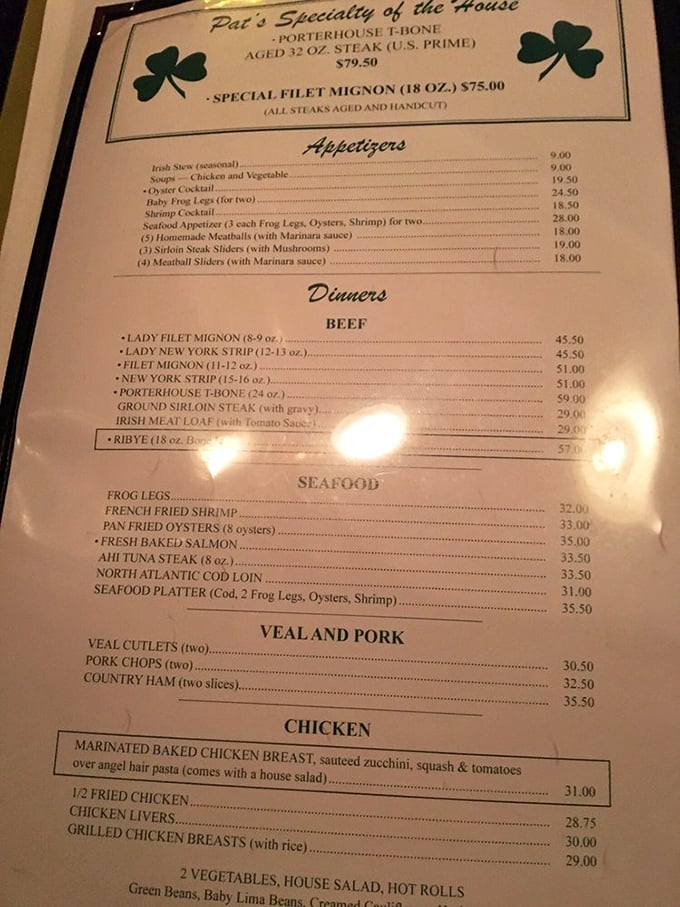 A menu that gets straight to the point: magnificent steaks and classic sides without pretentious descriptions or trendy food buzzwords.