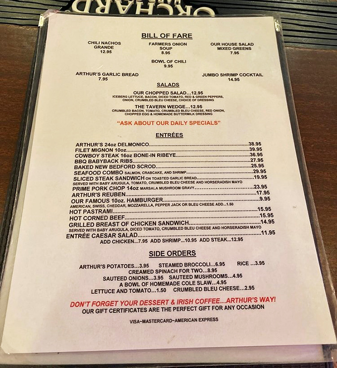 The menu at Arthur's reads like a love letter to carnivores &ndash; that 24-ounce Delmonico isn't just a steak, it's a commitment.