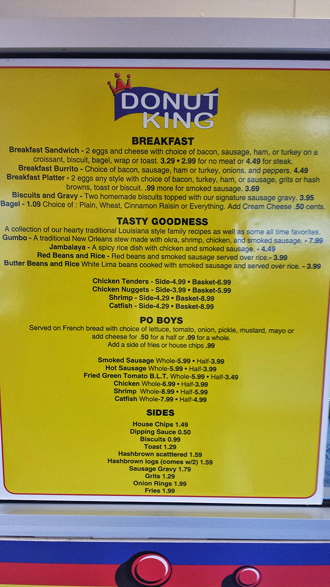 Louisiana meets Florida on this menu where gumbo and jambalaya share space with breakfast classics. It's culinary diplomacy at its most delicious.