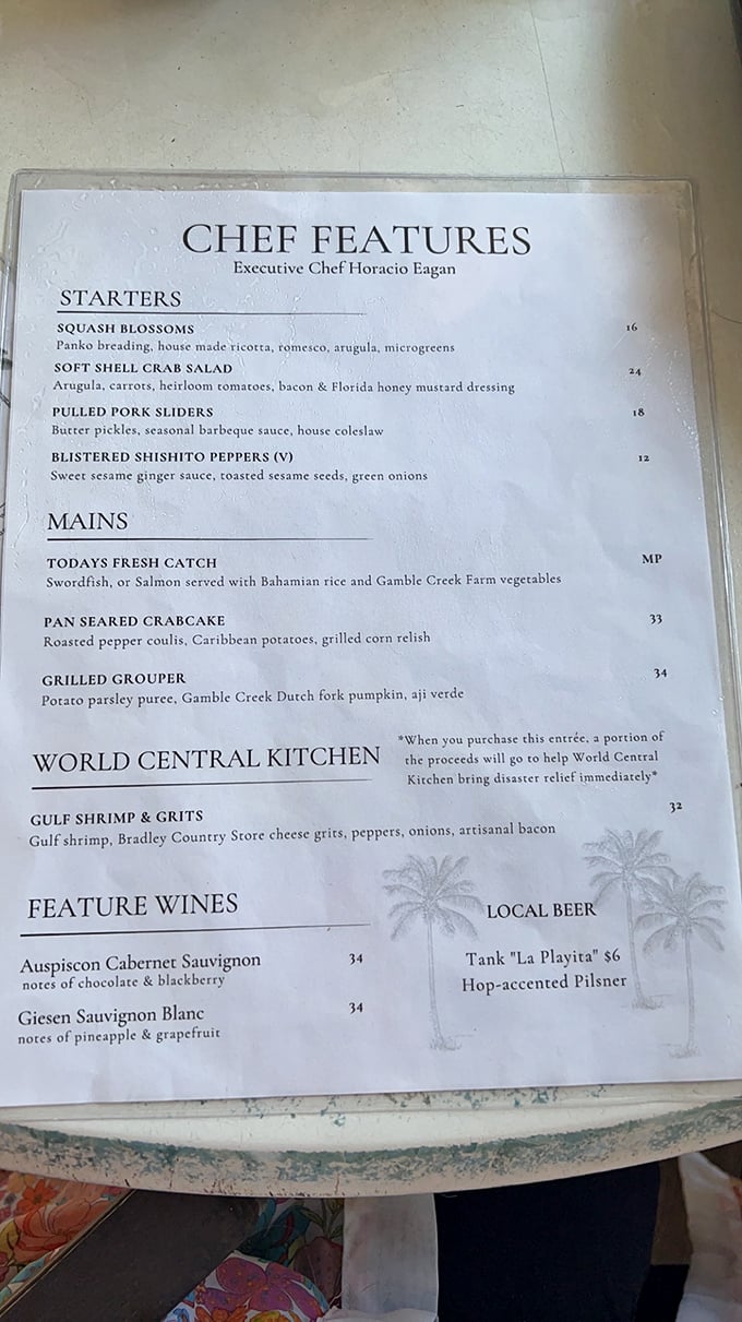 Executive Chef Horacio Eagan's menu reads like a love letter to Florida's waters. Each dish tells a story of local bounty.
