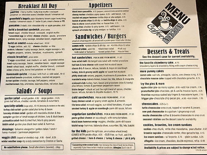 A menu that reads like a love letter to breakfast and lunch. The hardest relationship you'll navigate today is choosing between sweet and savory.