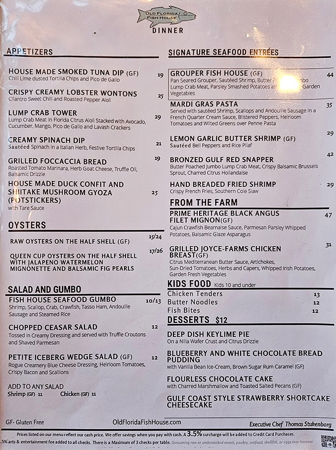 A menu that reads like poetry for seafood lovers. From Lump Crab Tower to Deep Dish Keylime Pie, decisions have never been so deliciously difficult.